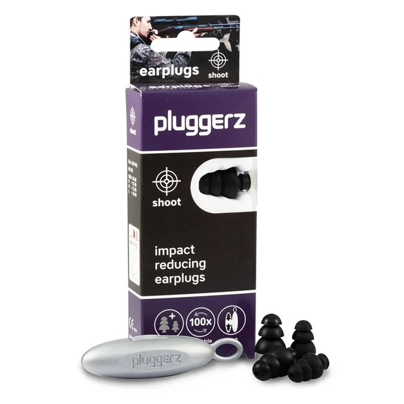 Pluggerz Shooting Ear Plugs in Black